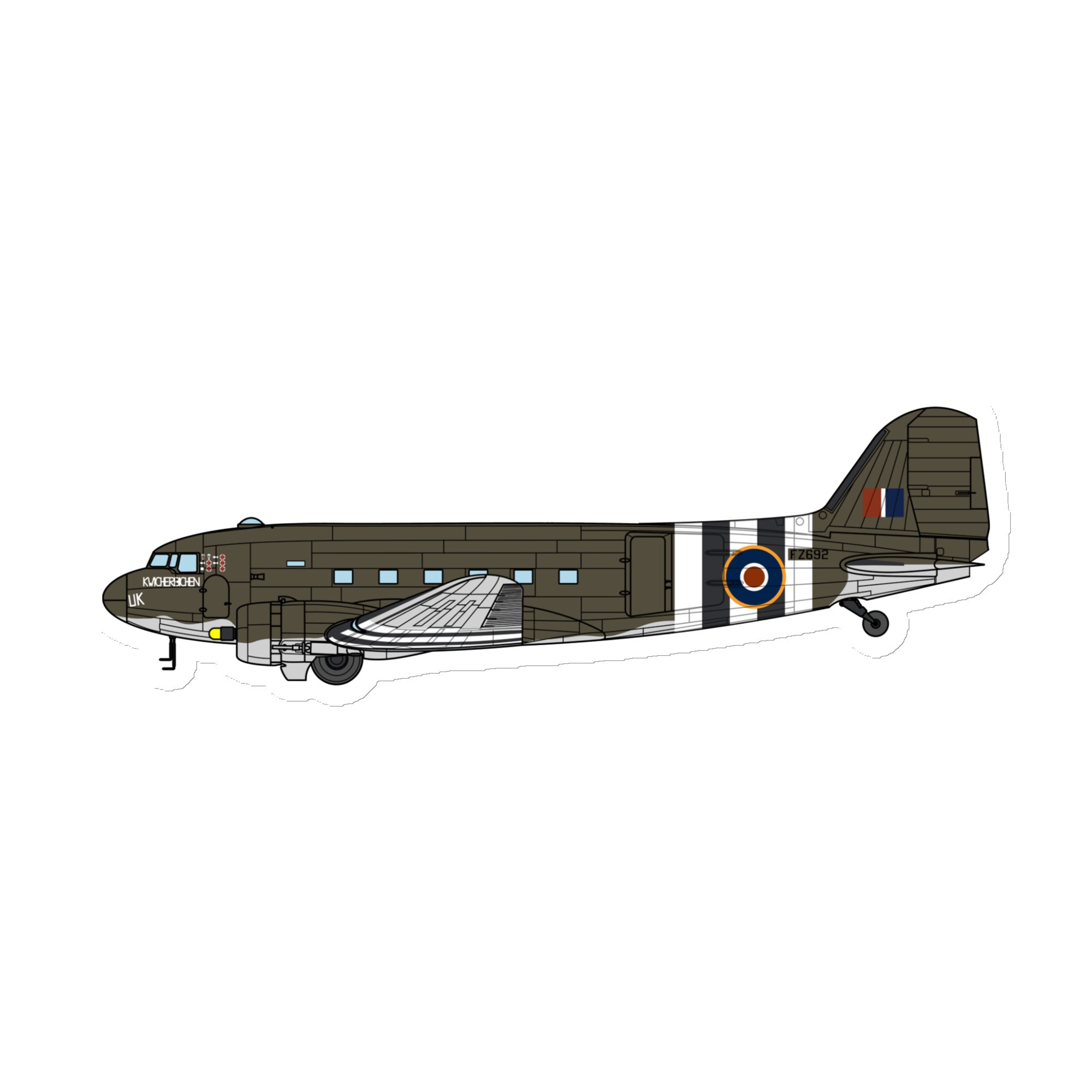 C-47 "Kwicherbichen" (Side View) Die Cut MagnetMagnet