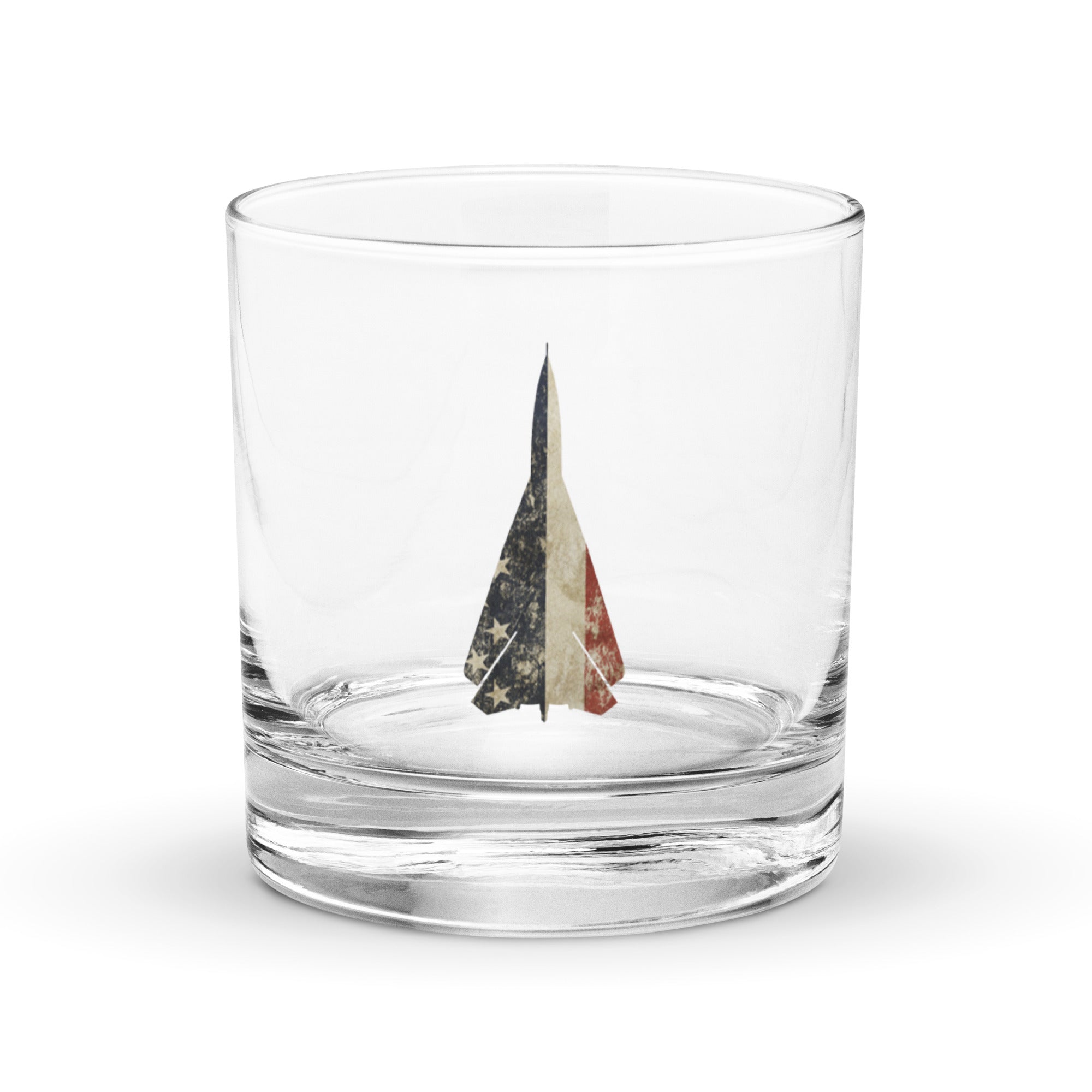 F-111 Aardvark Stars & Stripes Rocks Glass