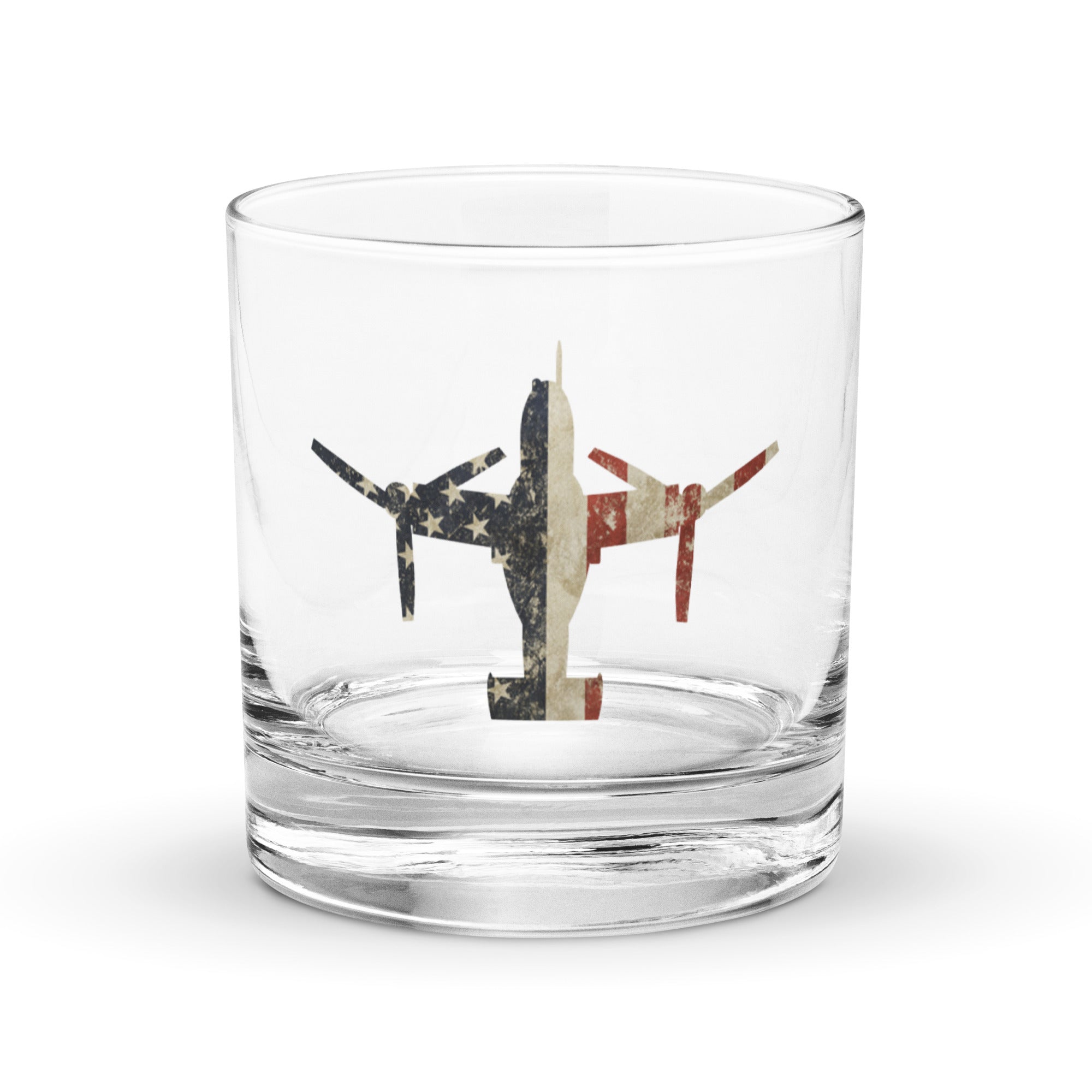 V-22 Osprey Stars & Stripes Rocks Glass