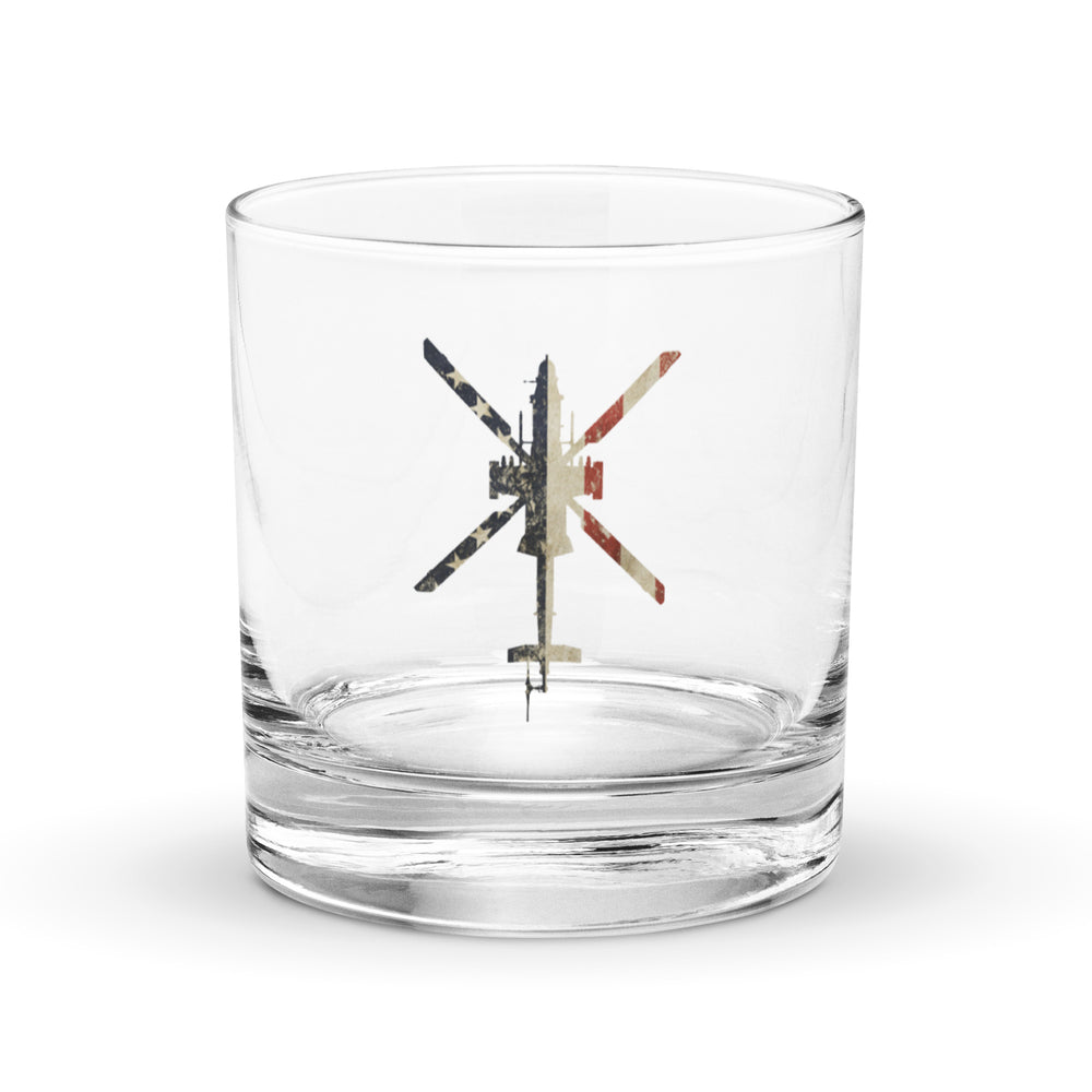 AH-1 Viper Stars & Stripes Rocks Glass
