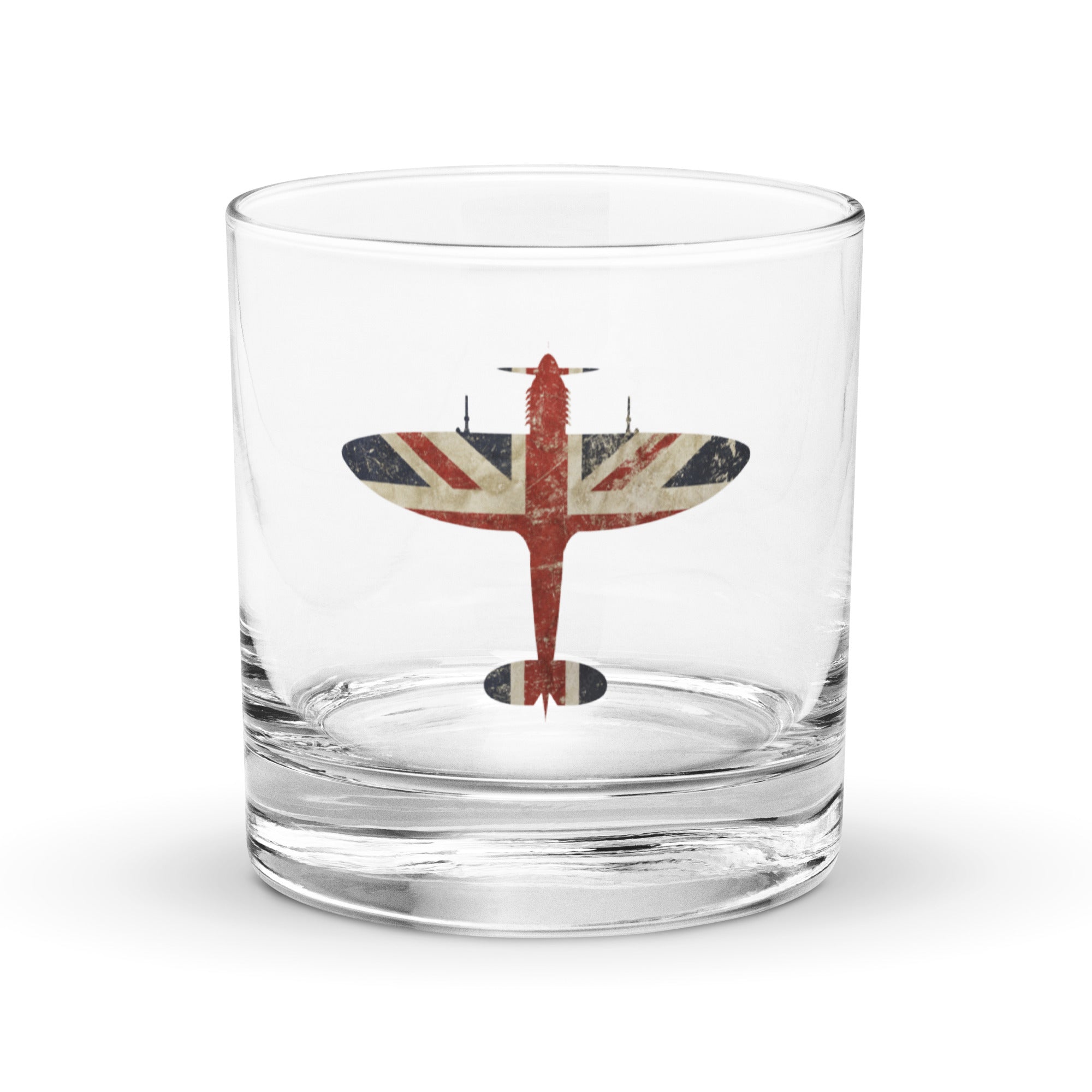 Supermarine Spitfire Union Jack Rocks Glass | I Love a Hangar