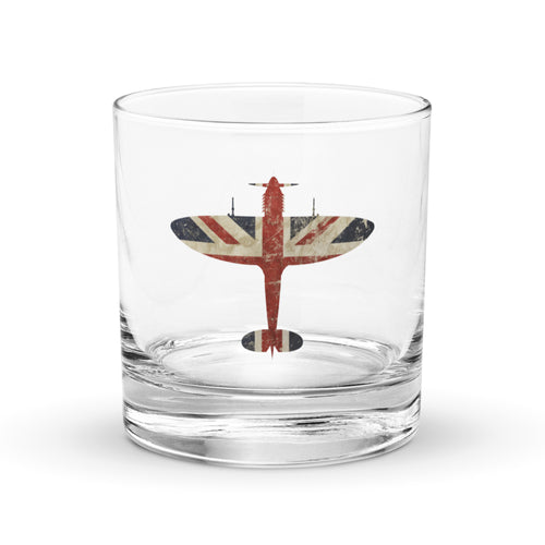 Supermarine Spitfire Union Jack Rocks Glass | I Love a Hangar