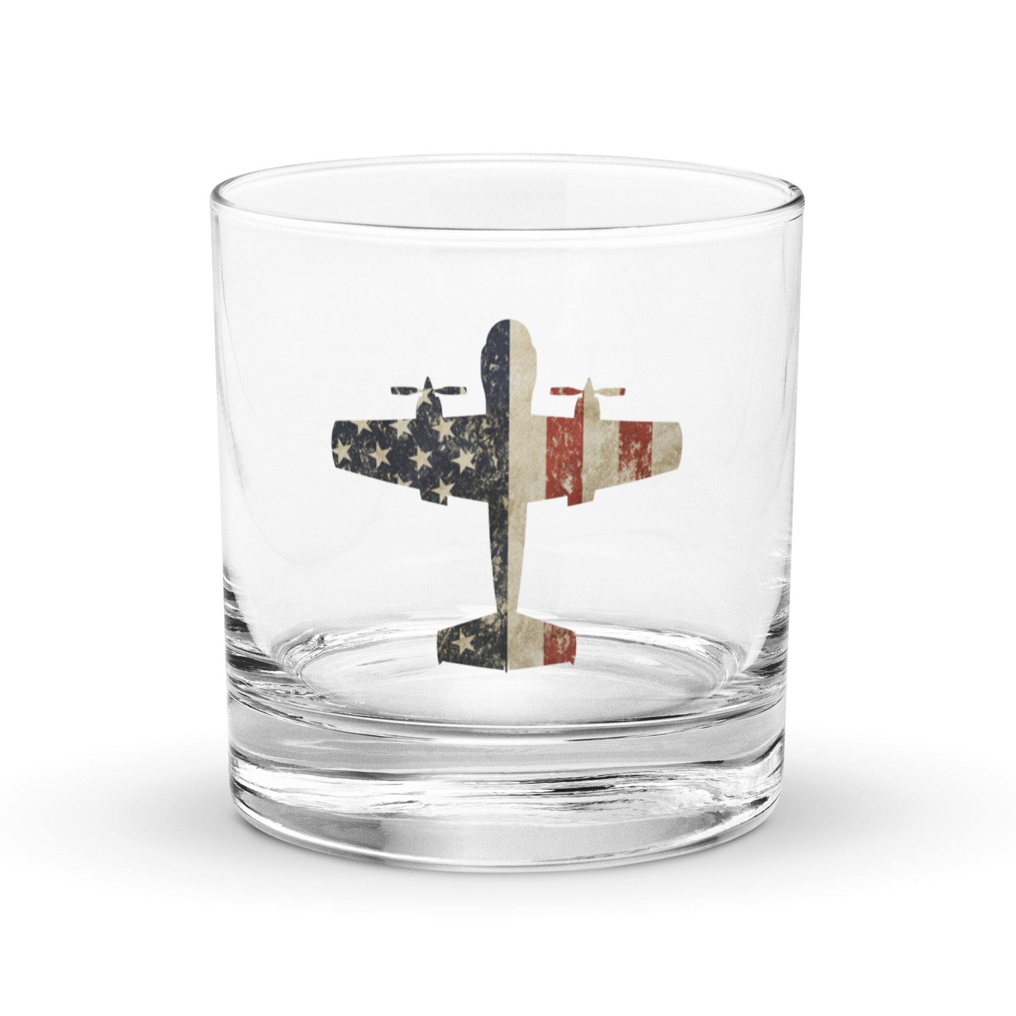 OV-1 Mohawk Stars & Stripes Rocks Glass