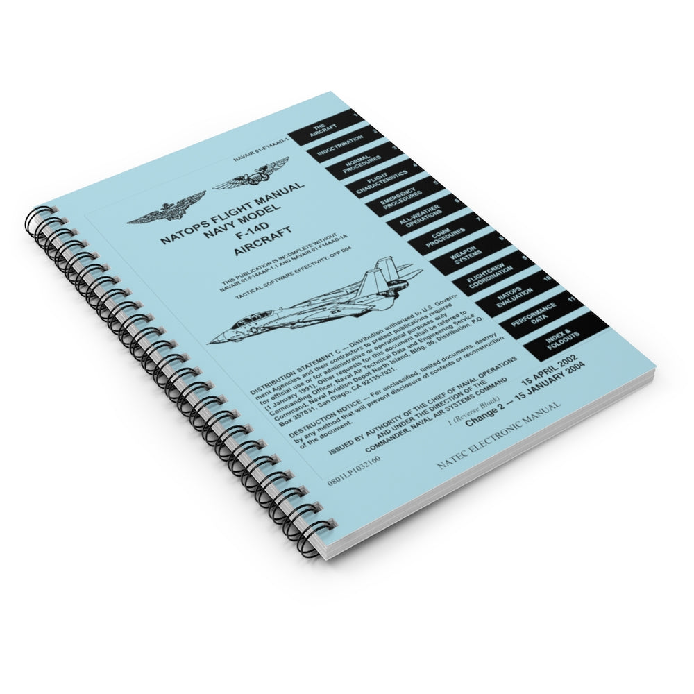 F-14 NATOPS Inspired Spiral Notebook