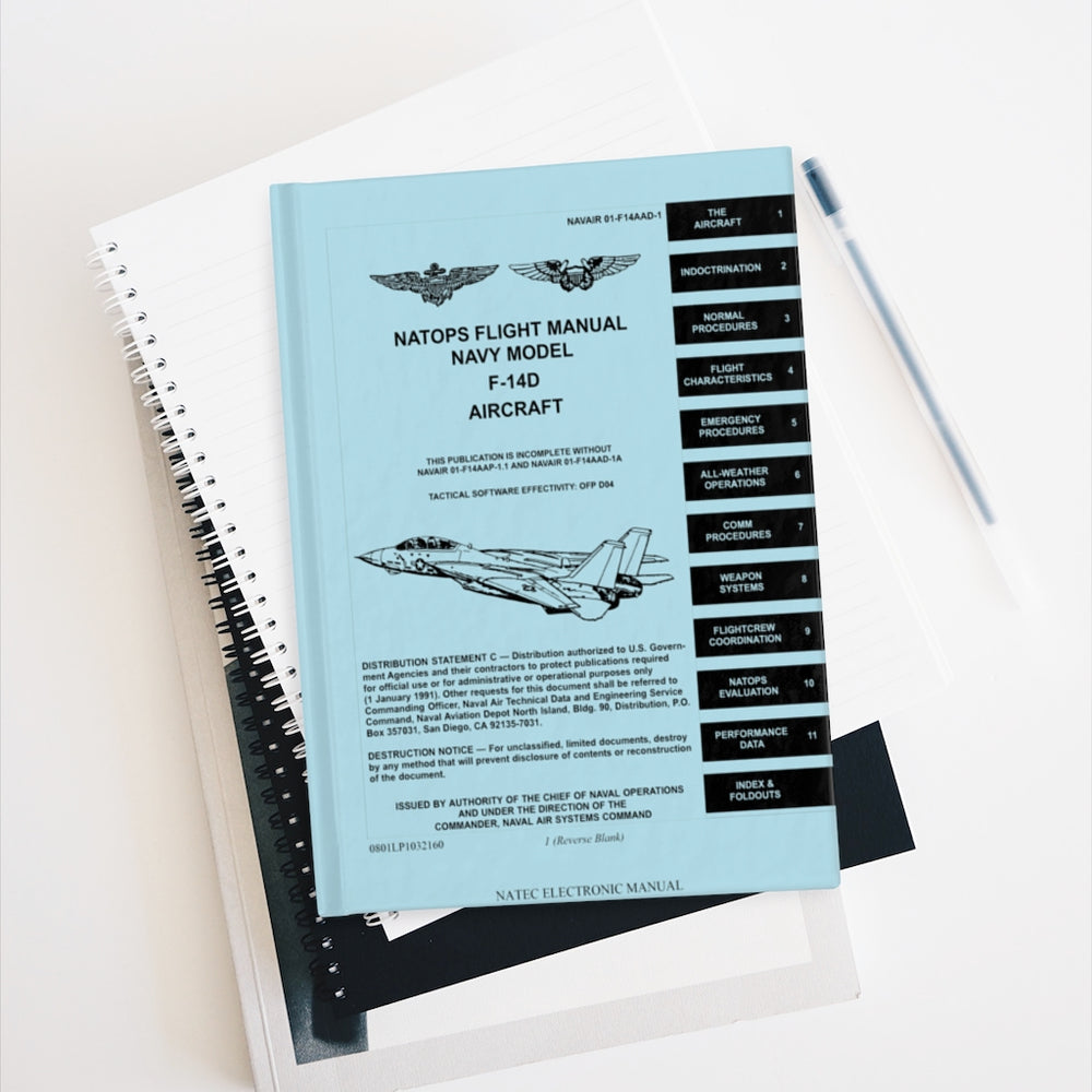 F-14D NATOPS Inspired Hardcover Journal